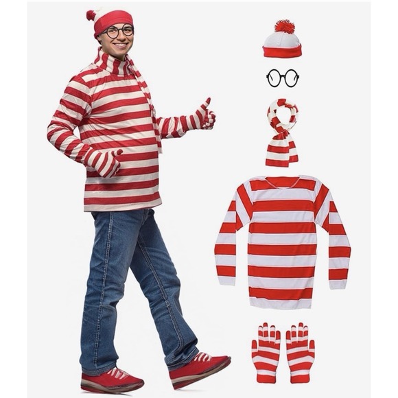 The Unbranded Brand | Other | Wheres Waldo Costume Adult Medium Red ...